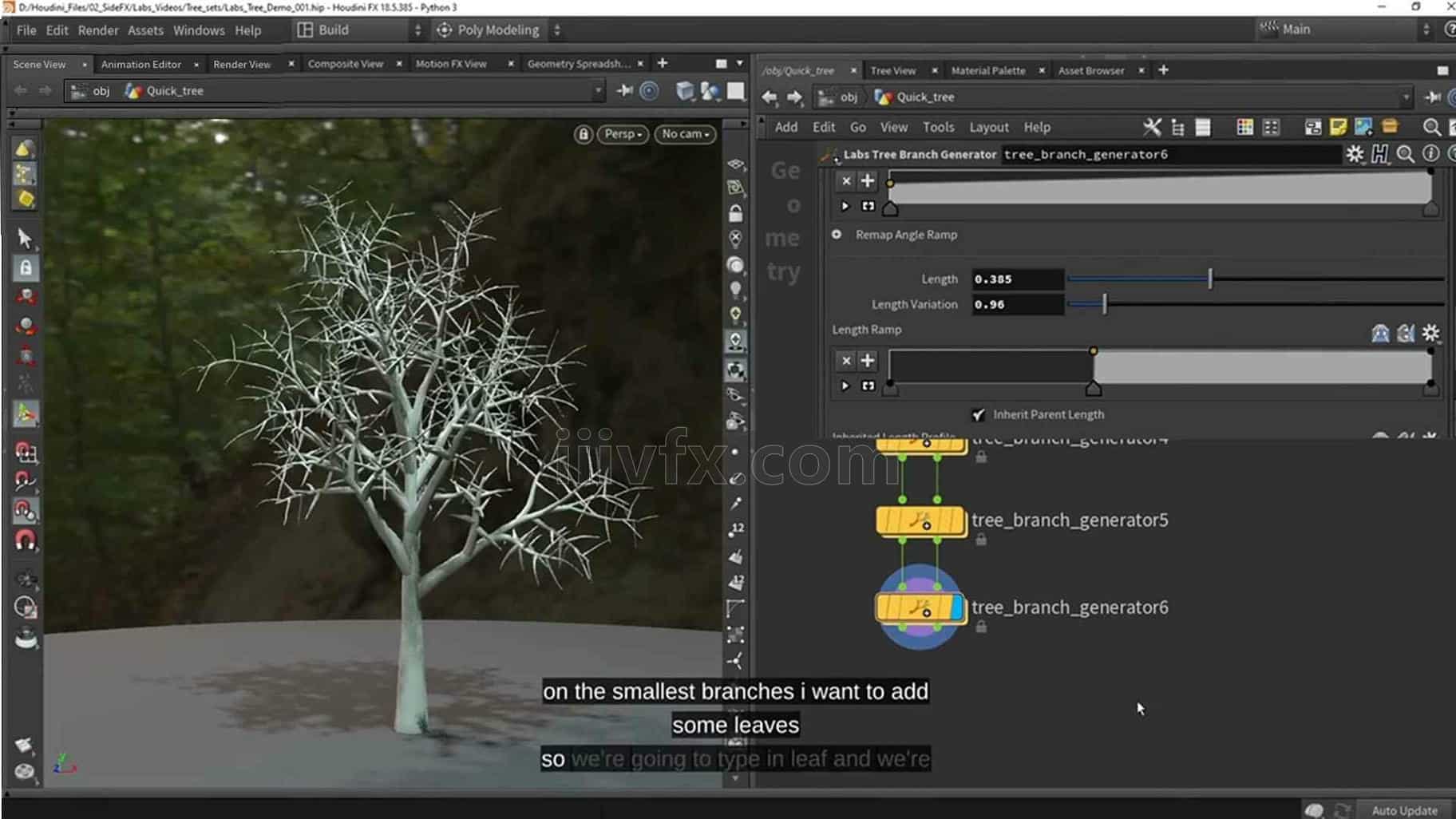 SideFX工具包：树生成器Tree Generator - B站/公众号:特效向
